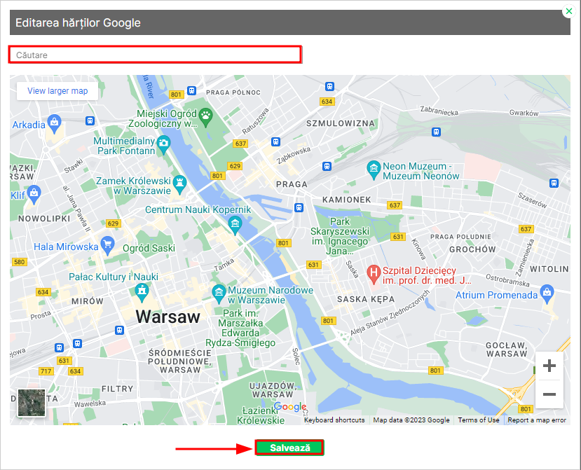 Cum adaugi o hartă Google la site-ul creat în WebWave