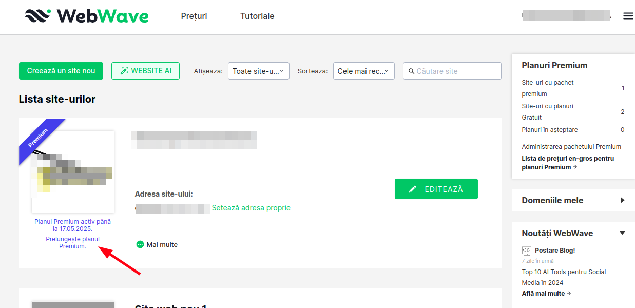 Baza de Tutoriale WebWave » Cum să dezactivați abonamentul pentru un plan premium