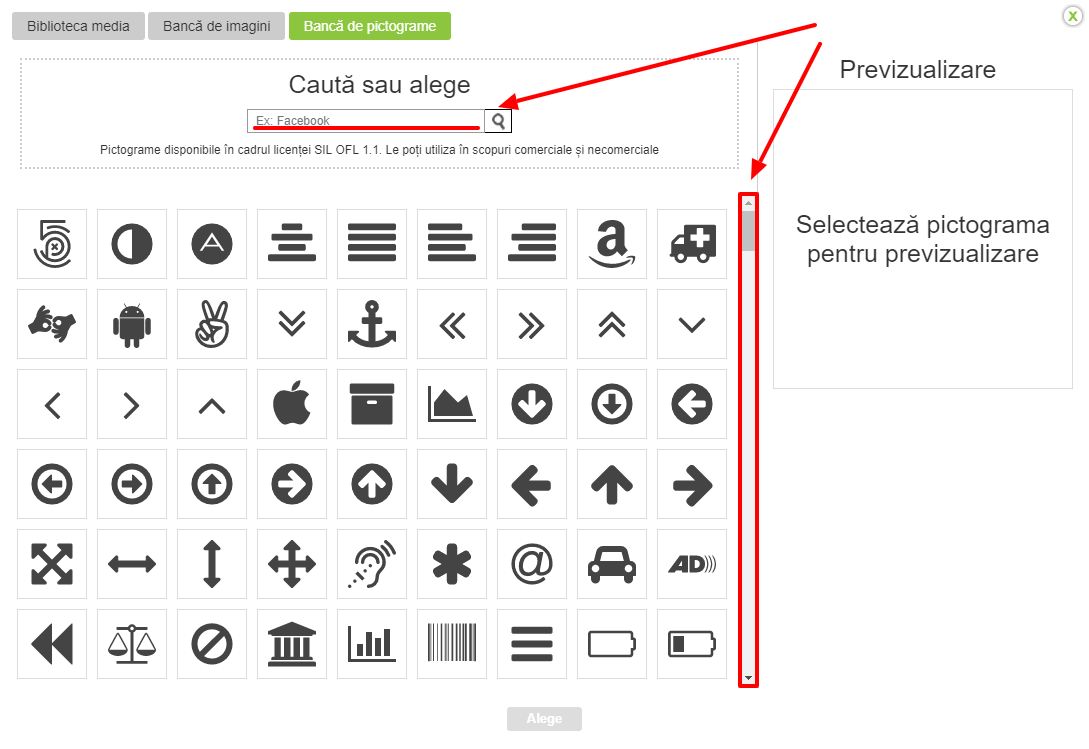 Cum adaugi și setezi pictogramele pe site-ul creat în WebWave?