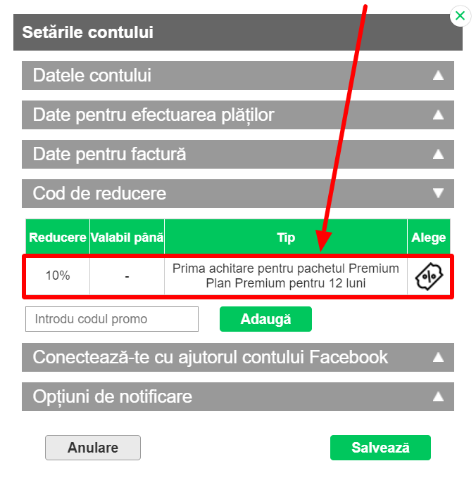 Află cum folosești un cod de reducere