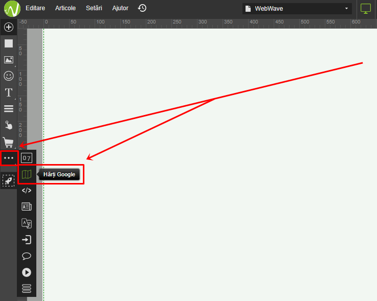 Cum adaugi o hartă Google la site-ul creat în WebWave